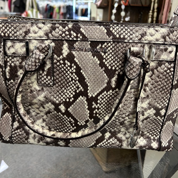 Michael Kors | Bags | Michael Kors Snake Print Medium Handbag With ...